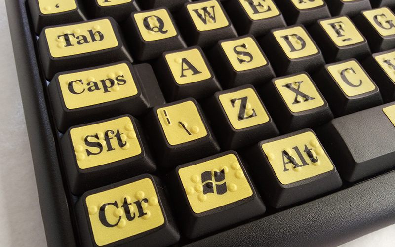 Teclado Braille E Baixa Visão Amarelo