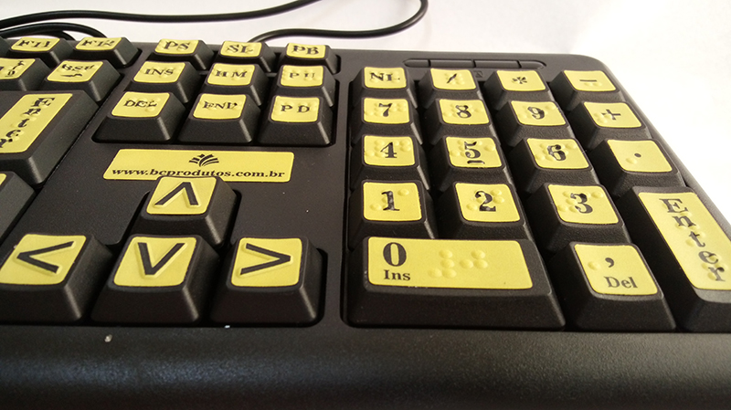 Teclado Braille E Baixa Visão Amarelo